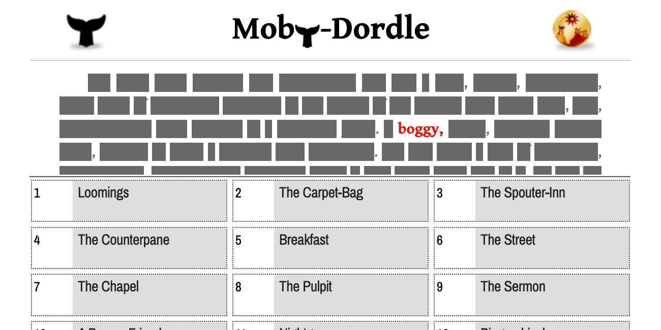 Moby-Dordle | A daily puzzle for Melville fans